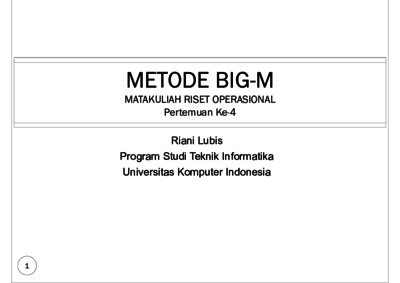 Metode Big M - Repository
